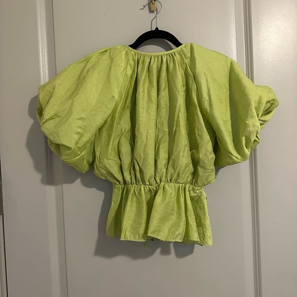Tops | Never Worn Before Extreme Puff Sleeve Backless Blouse | Poshmark